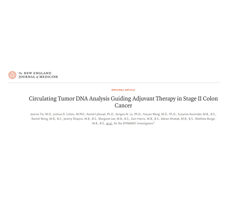 NEJM | Tumor-informed Safe-SeqS MRD检测指导II期结肠癌辅助治疗 - 伯科生物